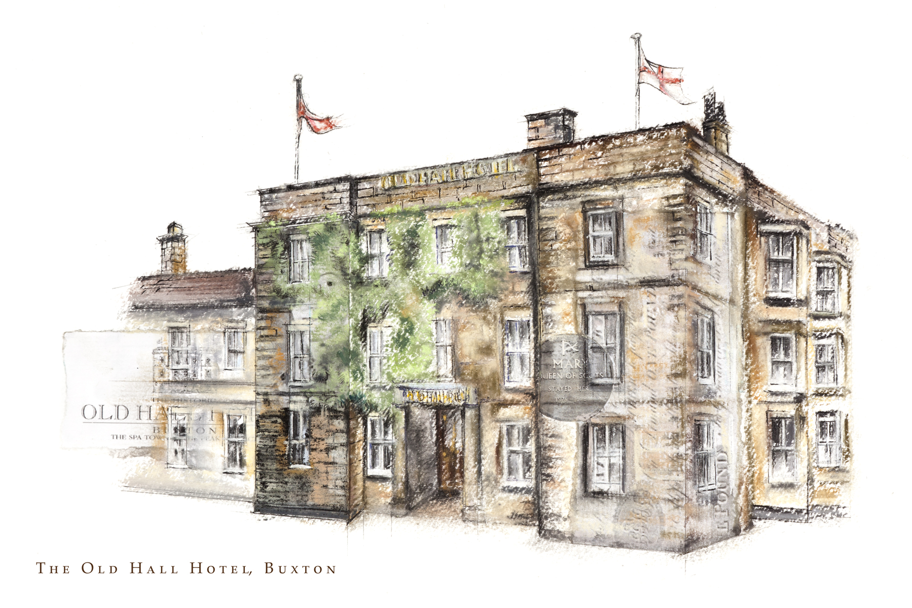 Rebecca Clitheroe - The Old Hall Hotel, Buxton: Large Print (Mounted ...